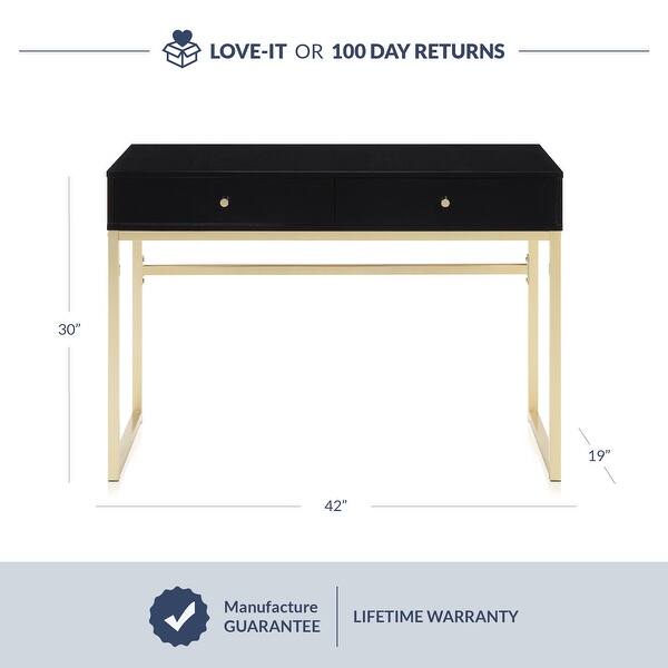 BELLEZE Bronte 42" Console Table w/ Drawers Rectangular Legs, 2 Colors - Bed Bath & Beyond ...